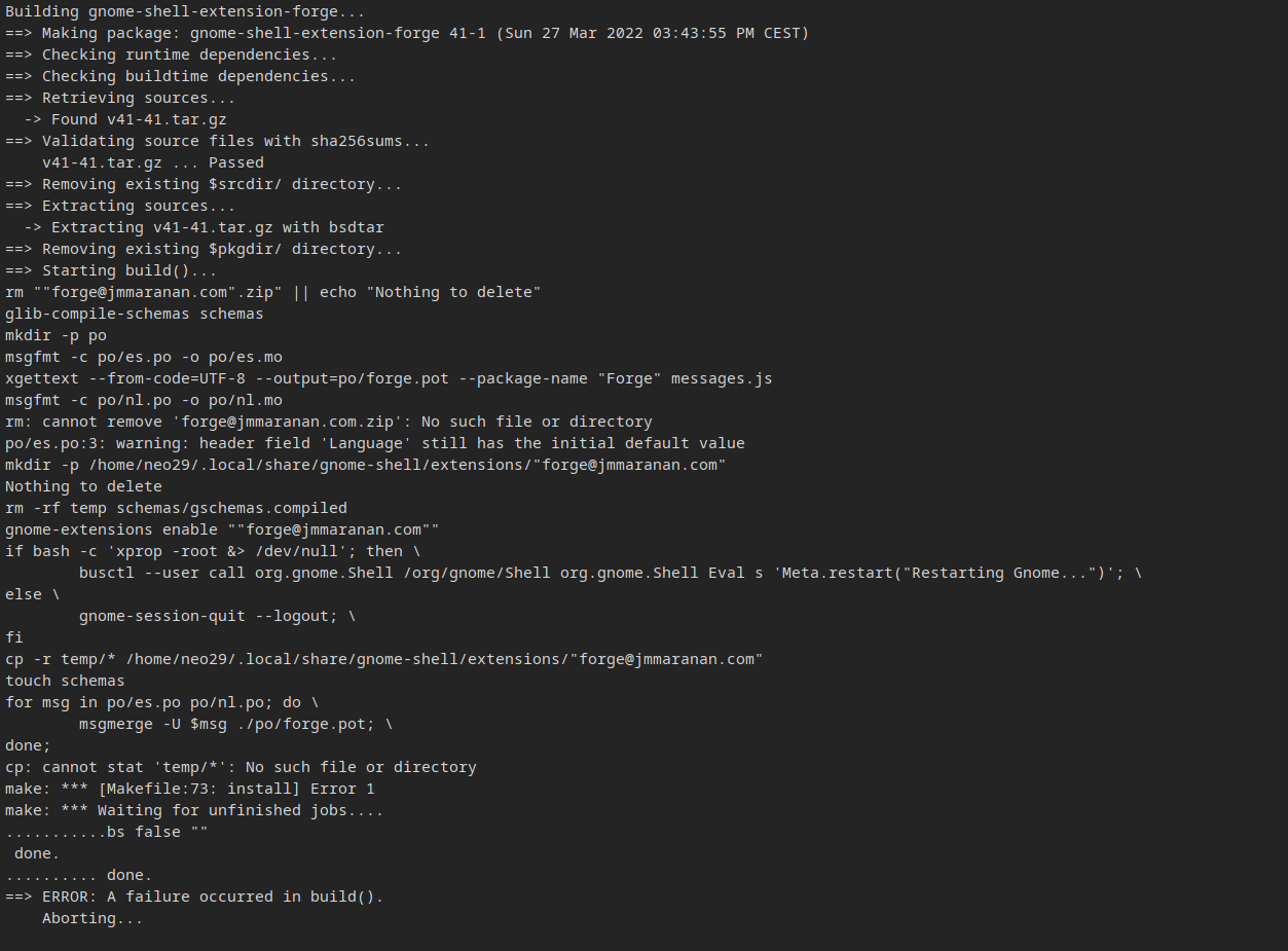 Can´t build from AUR · Issue #116 · forge-ext/forge · GitHub