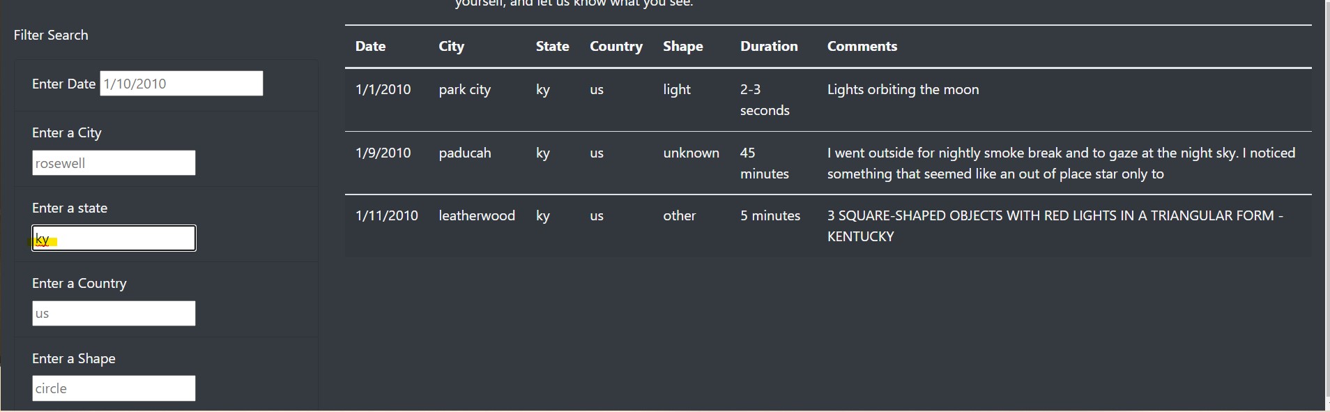 GitHub - mkameronh/UFOs