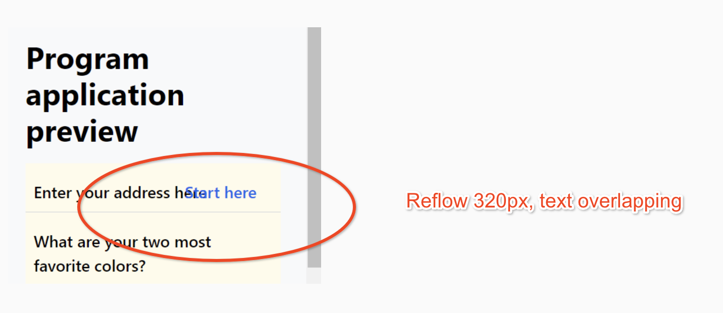 Buttons collide with text on application review page at 400% · Issue #2626 · civiform/civiform ...