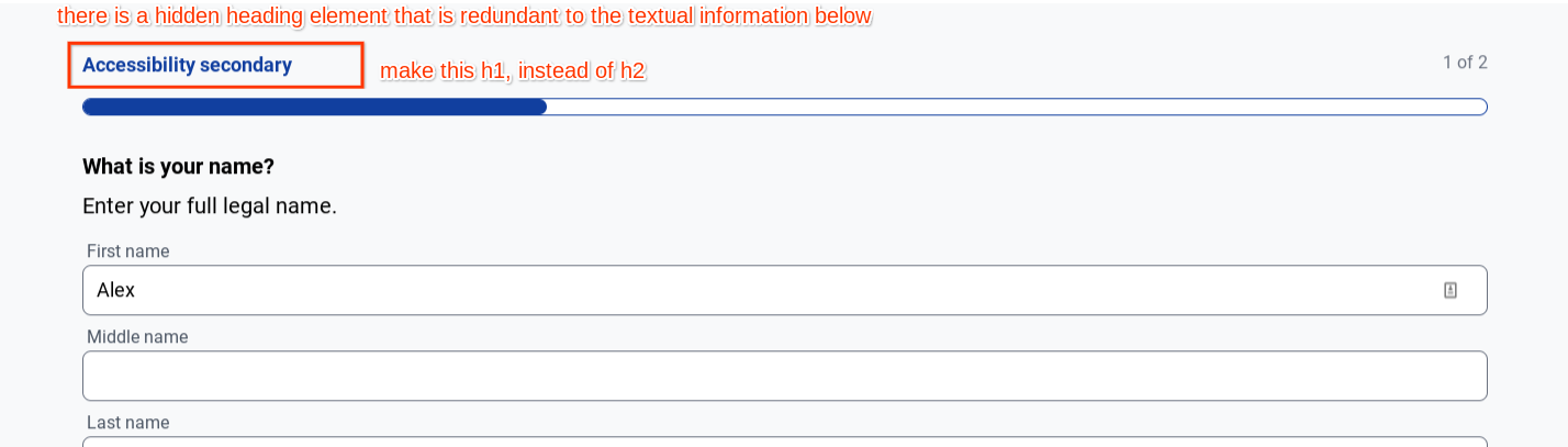 (WCAG 2.1) Fix heading level order on application preview and within application pages · Issue ...