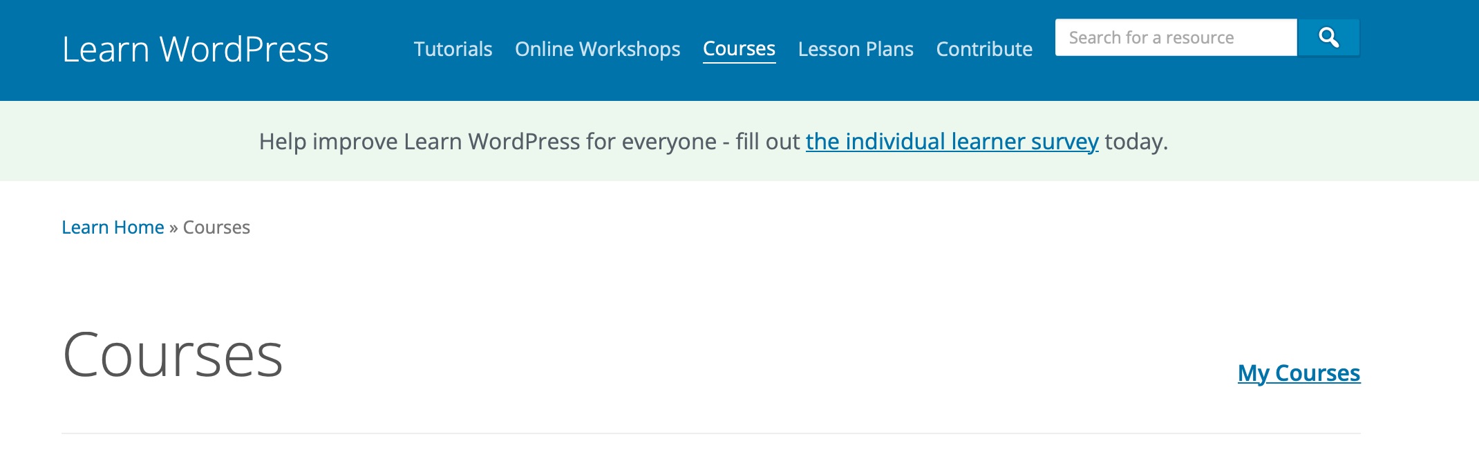 Update markup and styling for My Courses page · Issue #1060 · WordPress/Learn · GitHub