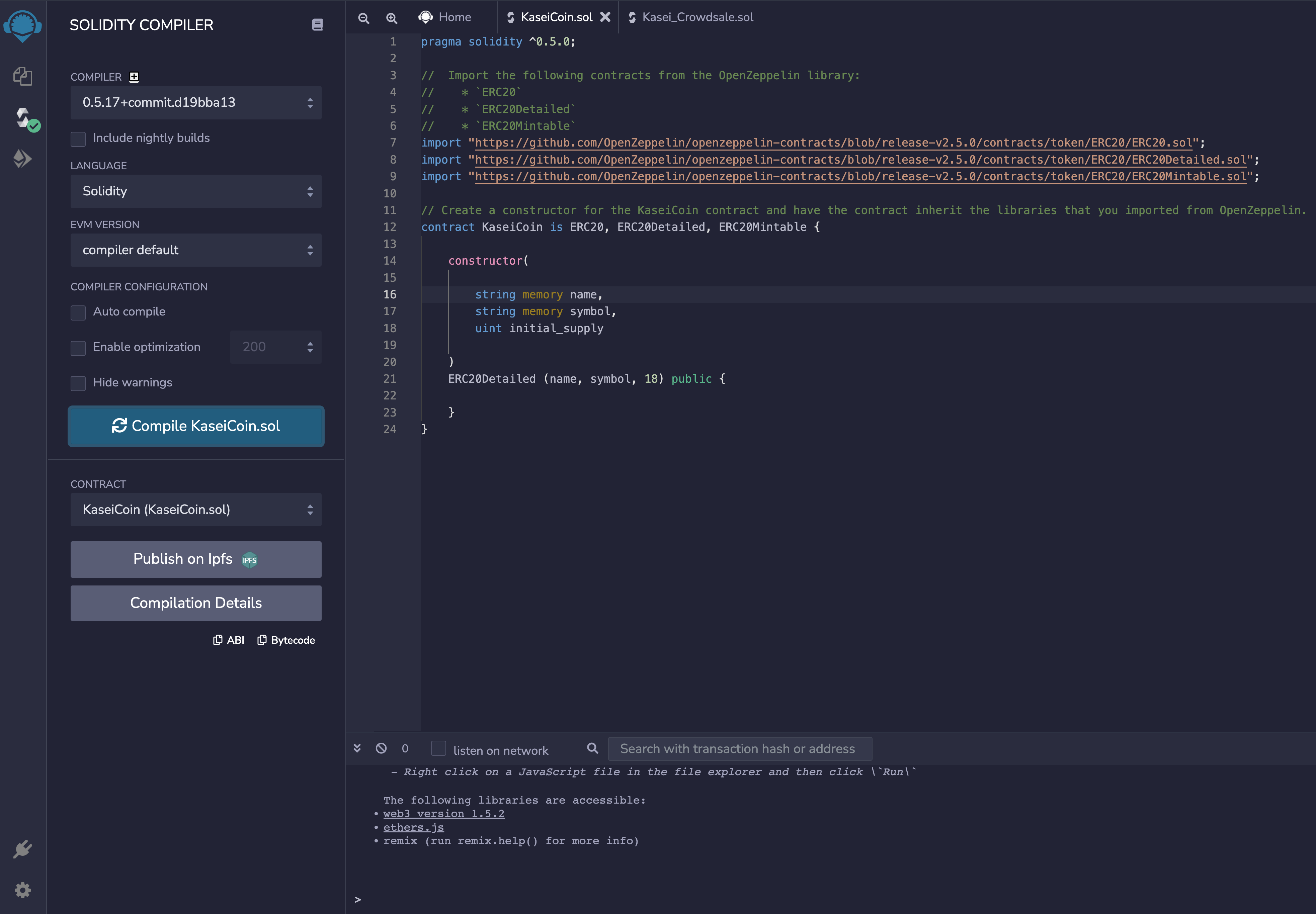 GitHub - AntZam1776/SmartContract_Crowdsale