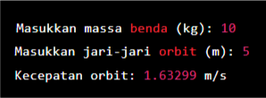 GitHub - bimantaraz/orbit: Menghitung kecepatan orbit dengan menentukan berat massa dan jari ...