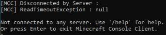 Disconnected by Server · Issue #2469 · MCCTeam/Minecraft-Console-Client · GitHub