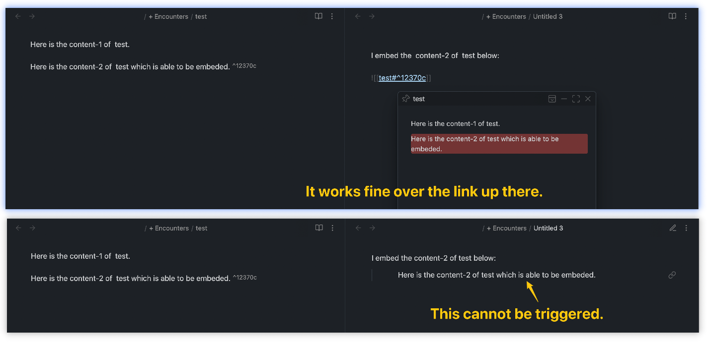 Hover Editor Does Not Triggered Upon Embeds In Obsidian V100 Reading View · Issue 183 9221