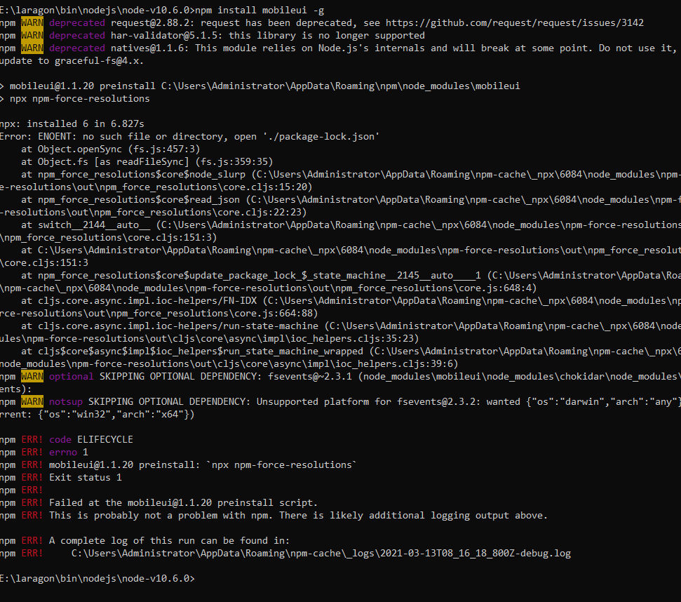 install mobileUi error [node v8,node v9.node v10 , node v11] · Issue #12 · MobileUI/mobileui ...