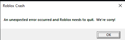 Roblox Studio (Version 0.571.0.5710526) crashes with the error "An ...