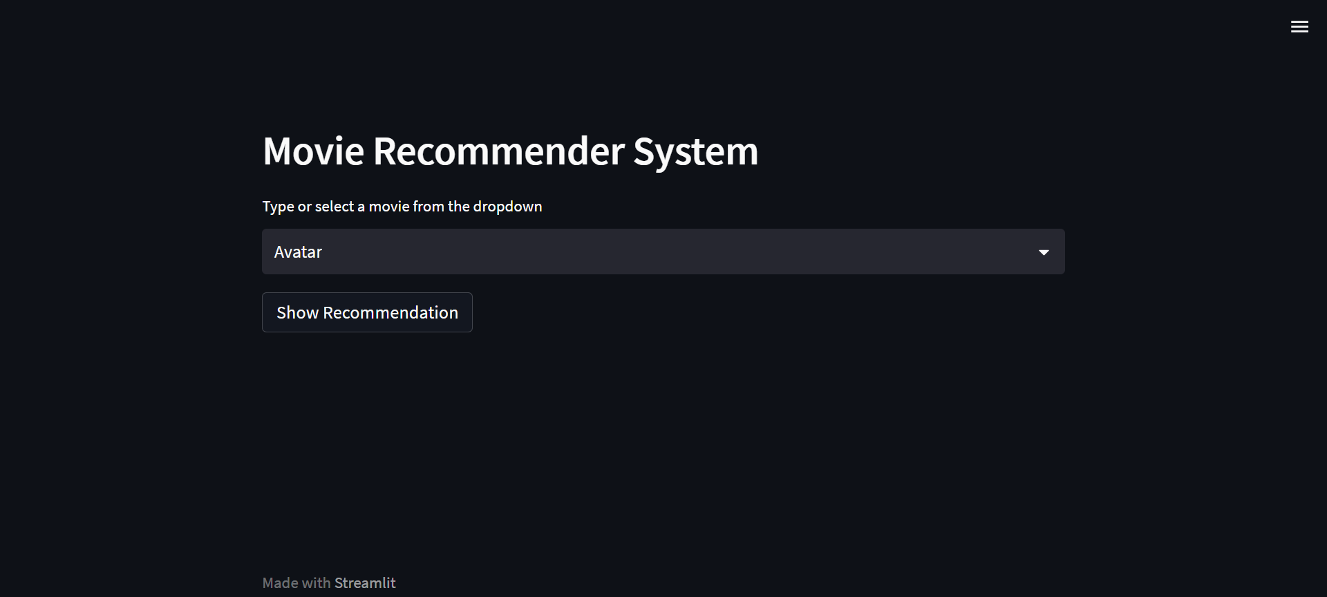 GitHub - sarthak071/movie_reccomendation-system