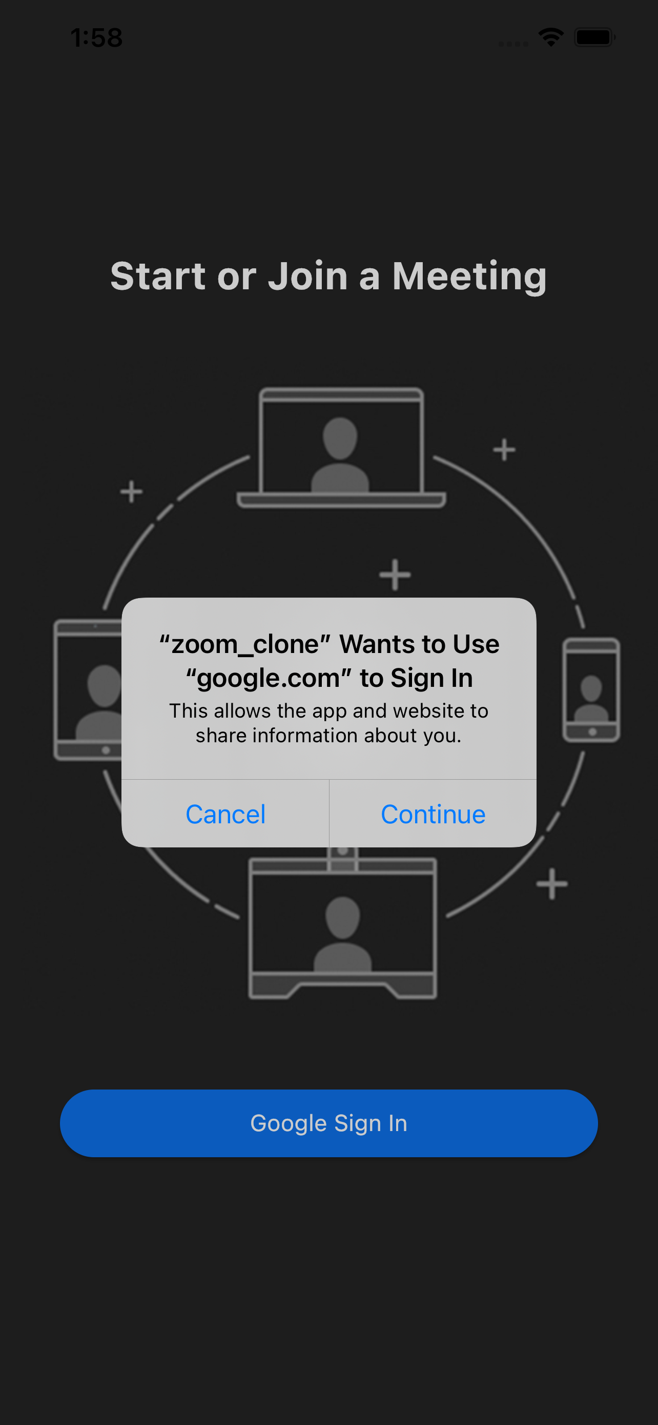 GitHub - abheektripathy/ZoomClone: A login screen and firebase auth ...