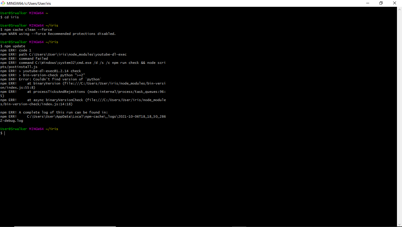 Erro ao iniciar o bot · Issue #343 · KillovSky/Iris · GitHub
