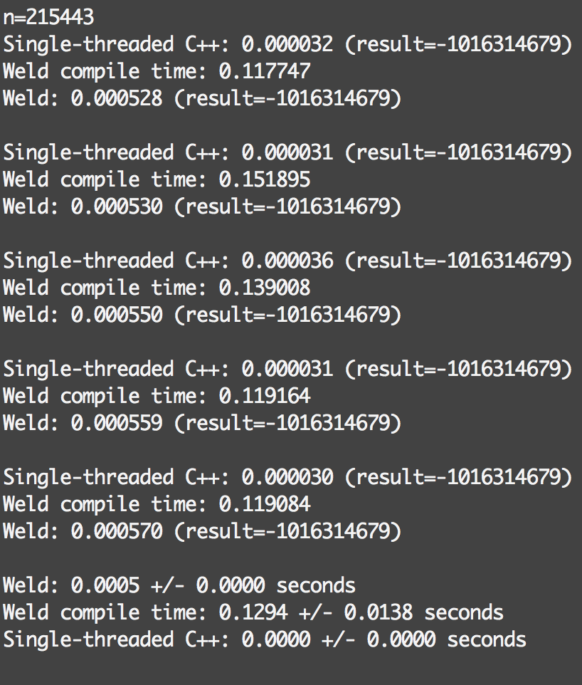 why weldnumpy offical examples slower than numpy · Issue #340 · weld-project/weld · GitHub