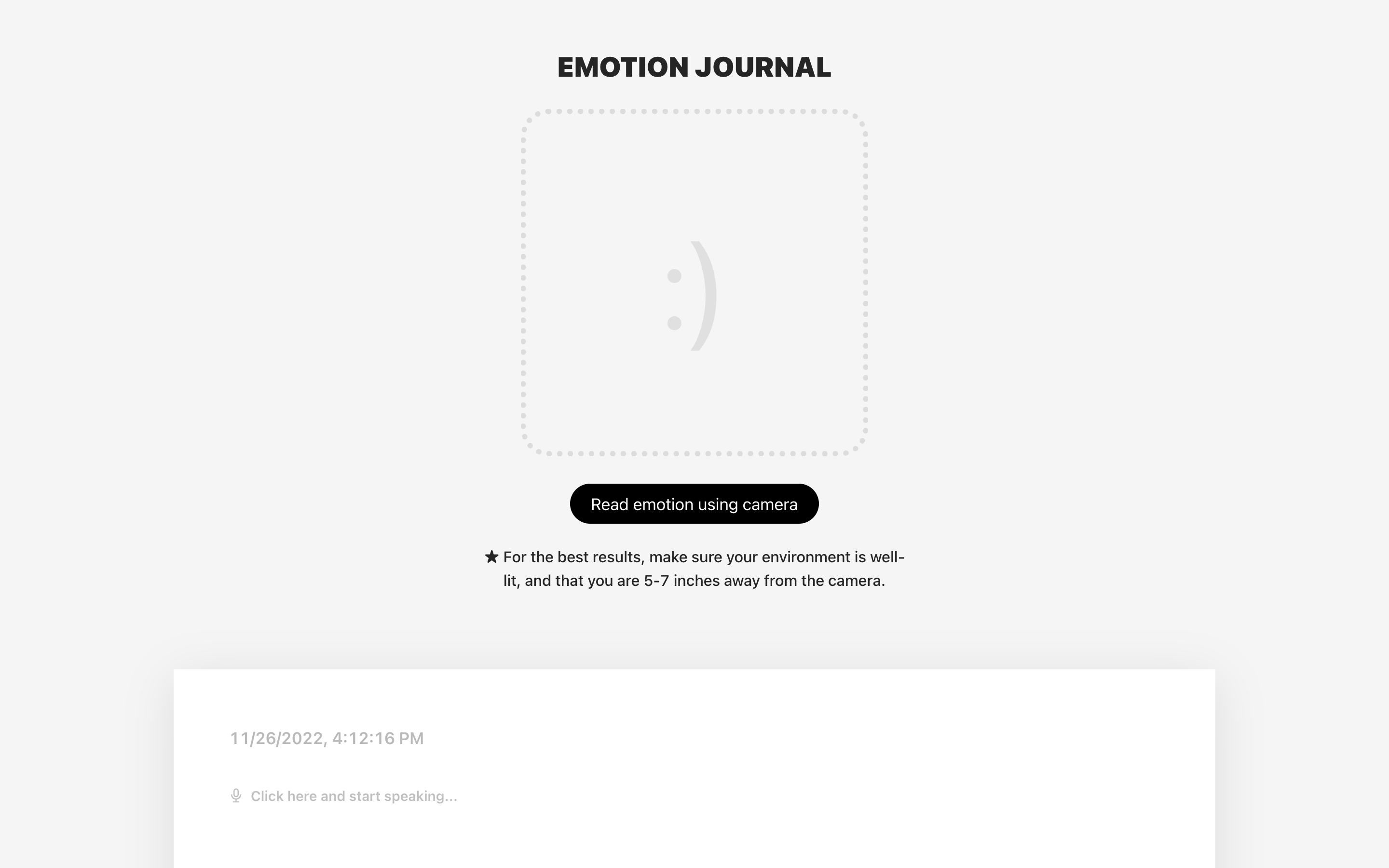 GitHub - yihui-hu/emotion-journal: journal writing app that reads an emotion from your face ...