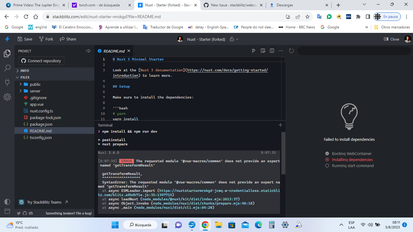 Imma Try To Create A New Project Or Template Nuxt3 But The Console Show Me An Error · Issue