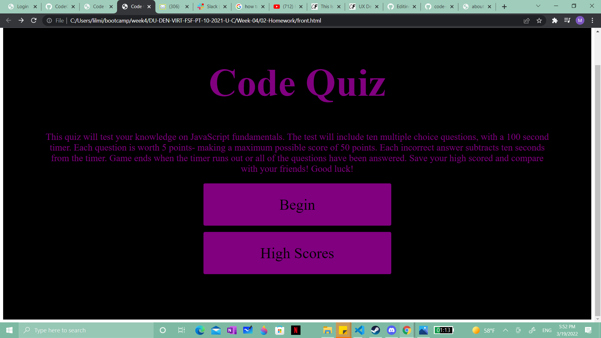 GitHub - mmoffett02/code-quiz: A basic 10-question quiz using javascript