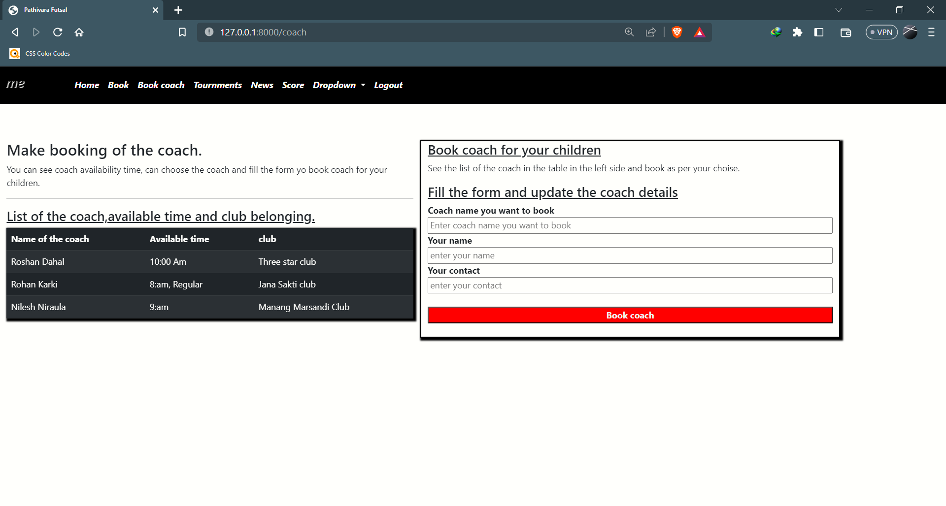 GitHub - Roshandahal/Futsal-Management-System: This project is made up of Html,css and ...