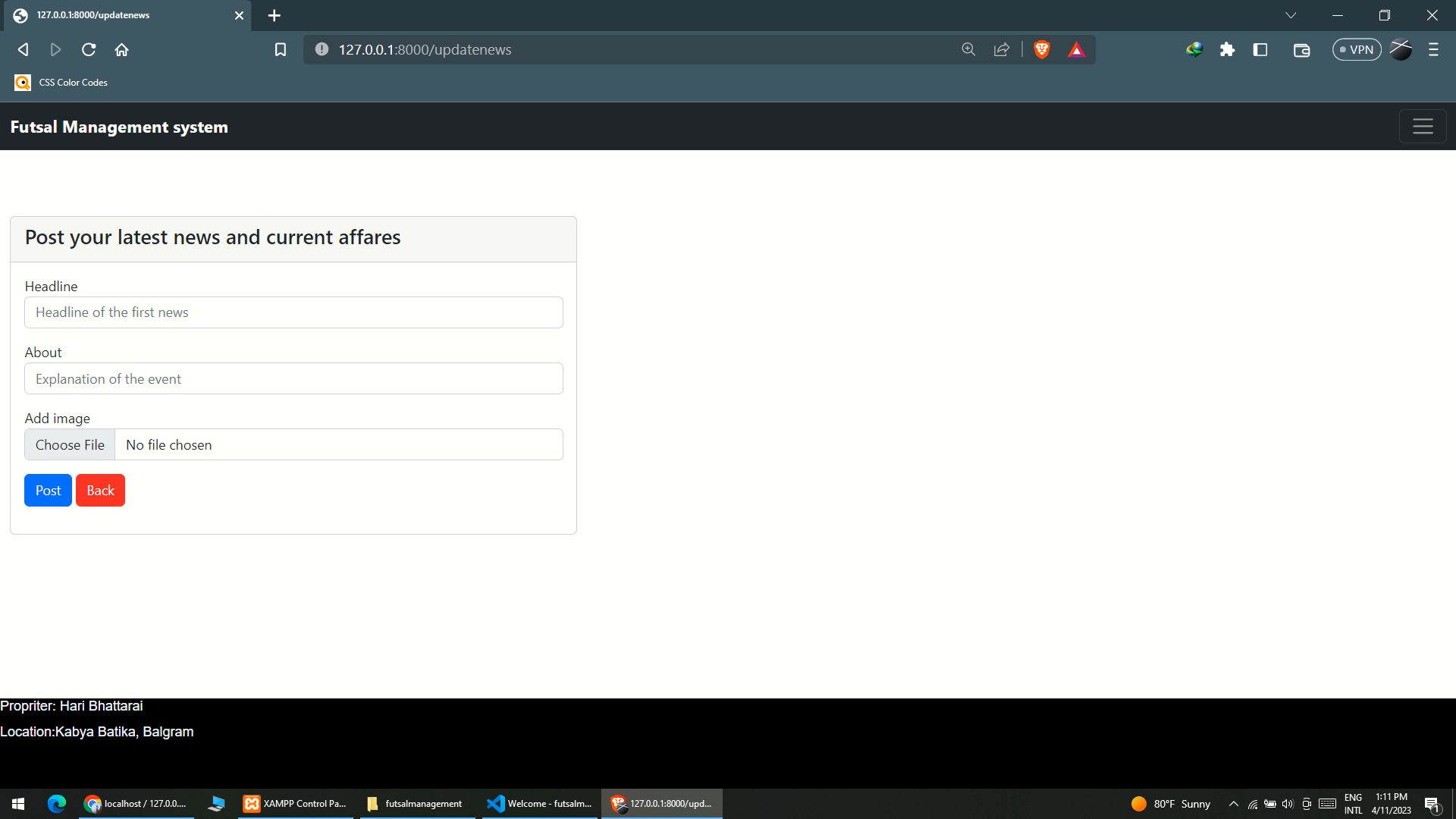 GitHub - Roshandahal/Futsal-Management-System: This project is made up of Html,css and ...
