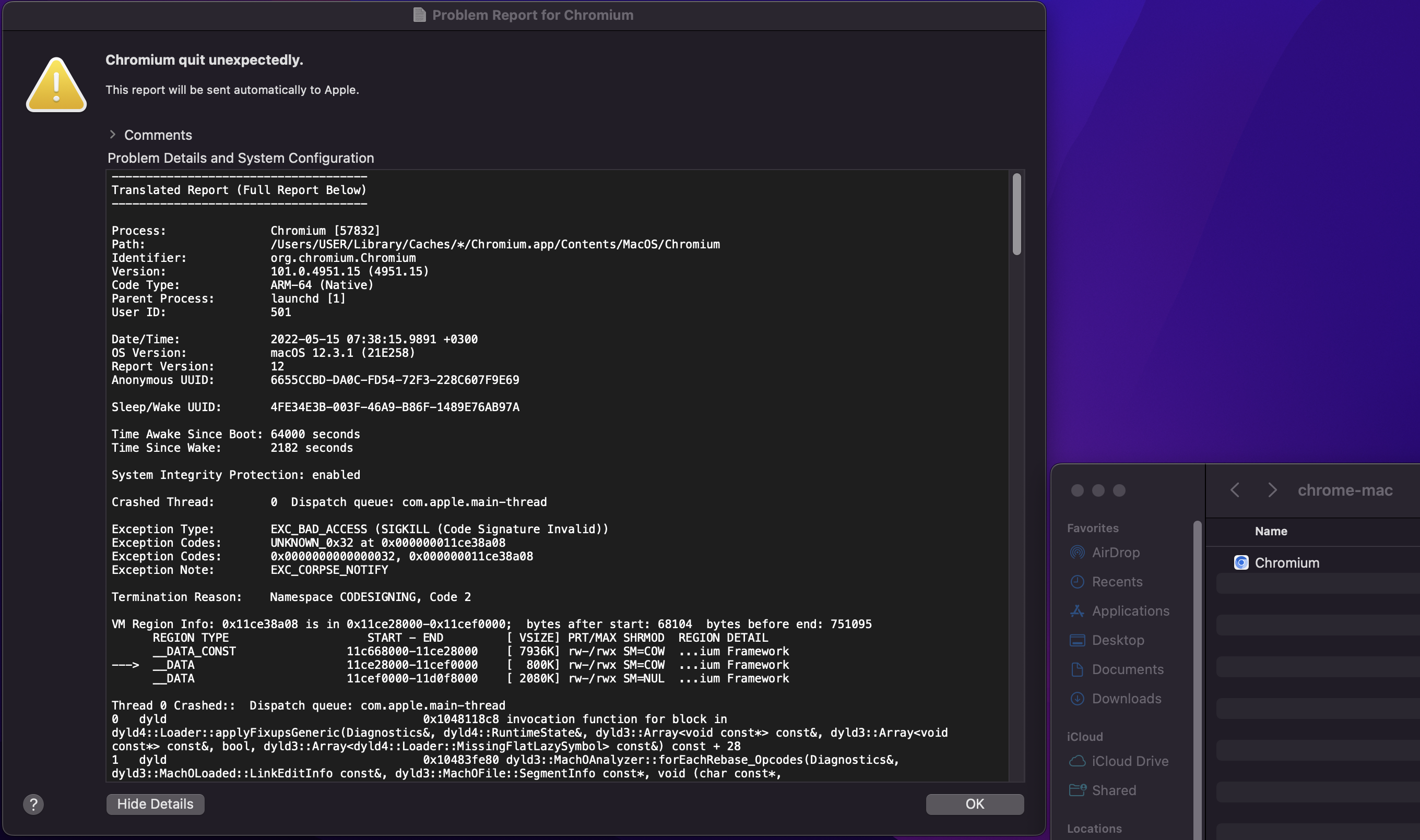 [BUG] Chromium crashes on m1 · Issue #13868 · microsoft/playwright · GitHub