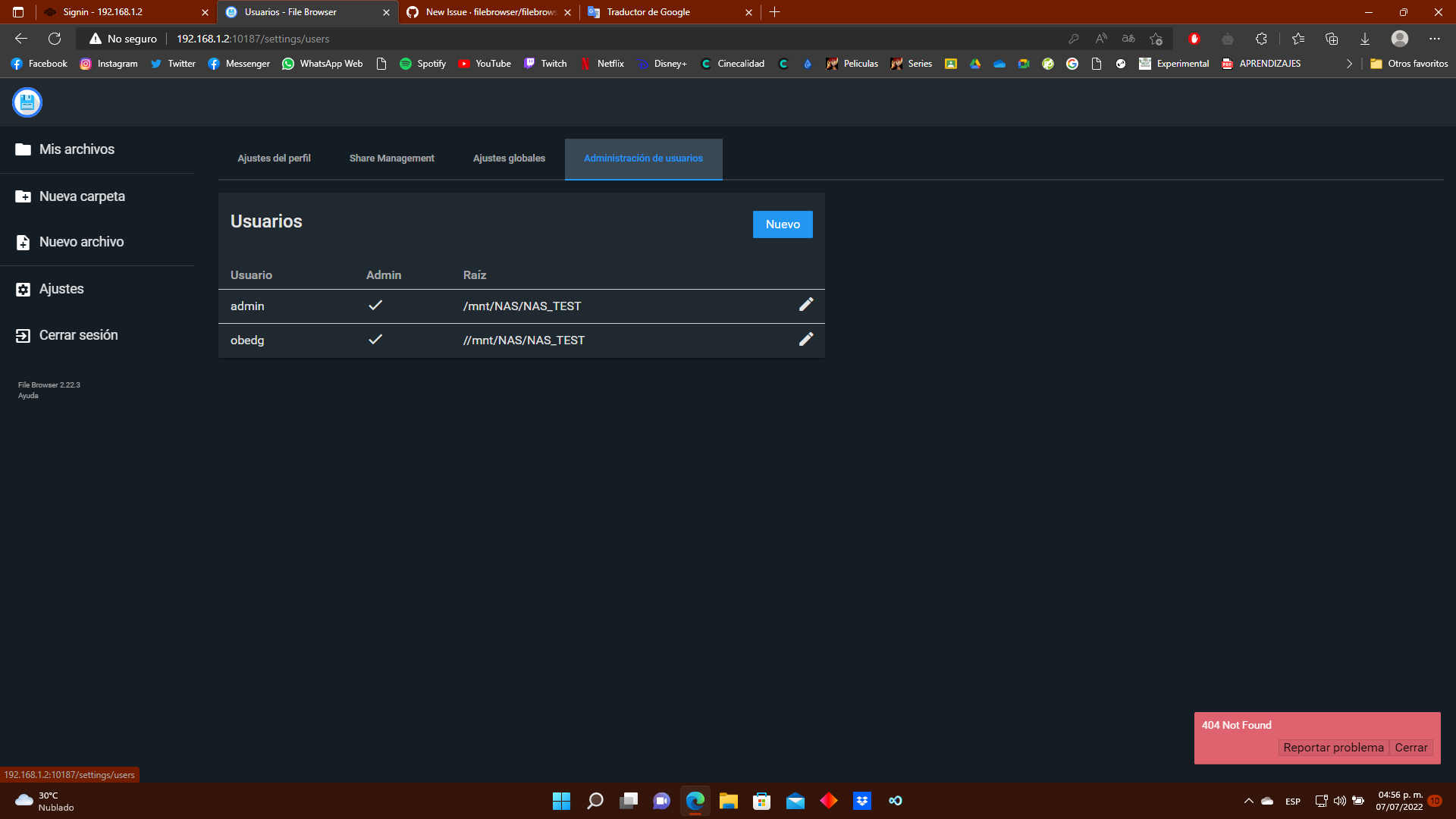 I can't access my file path · Issue #2030 · filebrowser/filebrowser · GitHub