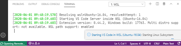 hangs on 'starting vs code in wsl' · Issue #3094 · microsoft/vscode-remote-release · GitHub