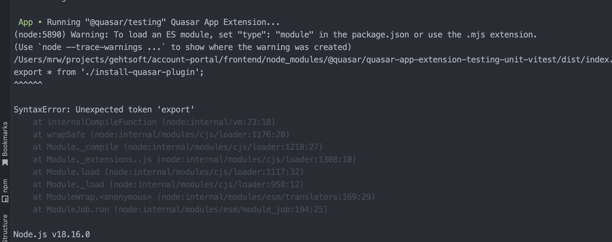 bad cypress behaviour after update @quasar/app-vite · Issue #16315 · quasarframework/quasar · GitHub