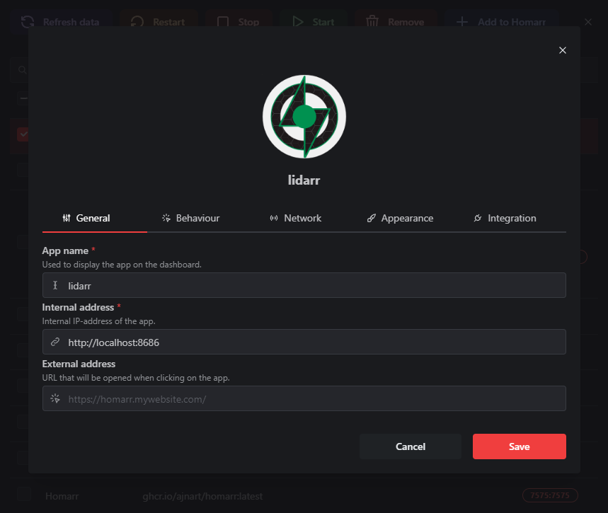 Add Docker Container To Homarr Doesnt Bring Popup Configuration Window · Issue 585 · Ajnart