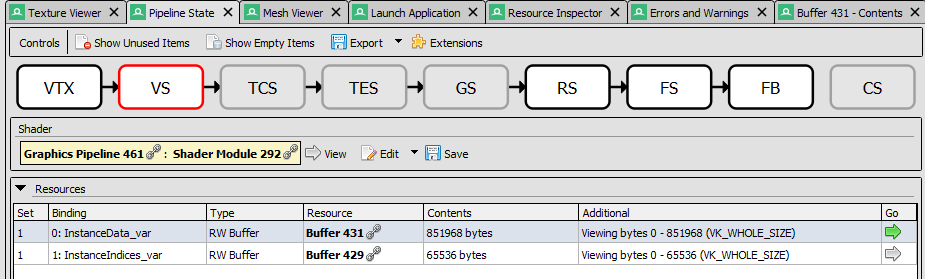 GL_EXT_scalar_block_layout not properly supported by 'Go' feature to ...