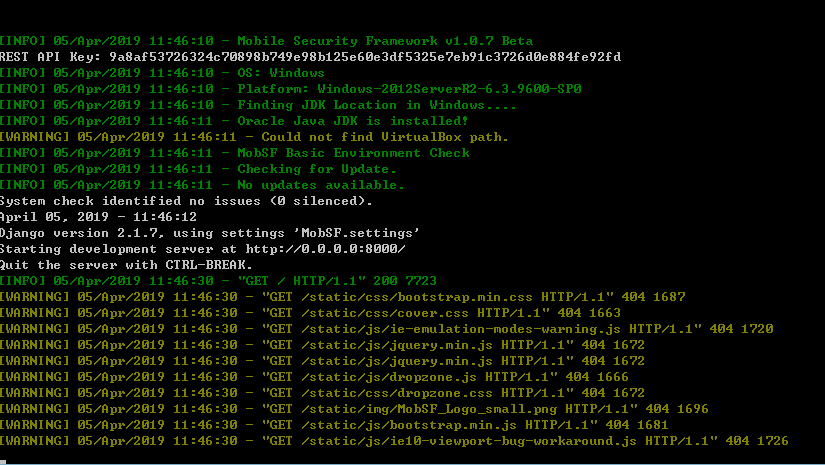 Cannot get static files casued by STATIC_URL setting error · Issue #916 · MobSF/Mobile-Security ...