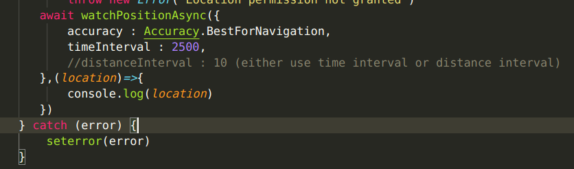 Location.watchPositionAsync() - timeInterval option is not working ...