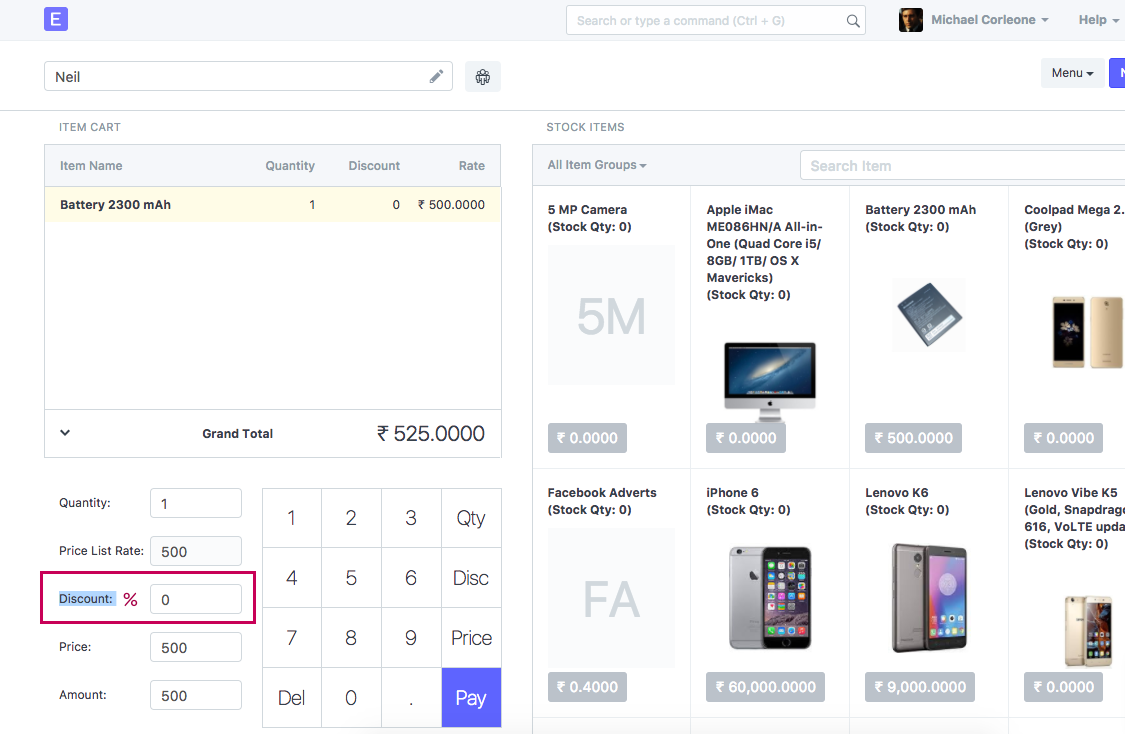 POS - Add % to the Discount Field · Issue #9749 · frappe/erpnext · GitHub