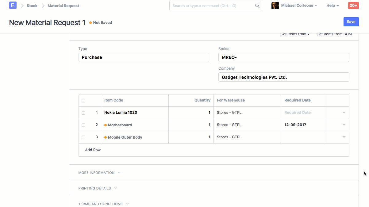 Material Request - Required Date Auto Set · Issue #6573 · frappe/erpnext · GitHub
