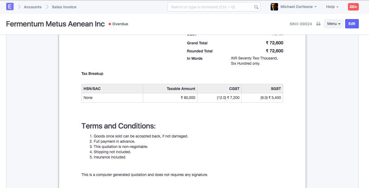Tax table in invoice print taking more space · Issue #10724 · frappe ...