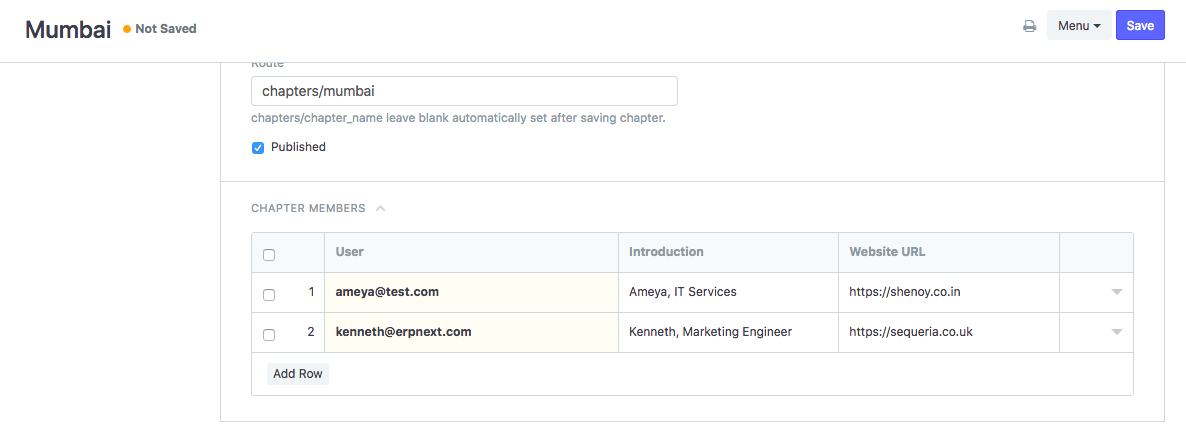 Chapters Web View List Of Members Not Published On The Website · Issue 13188 · Frappeerpnext