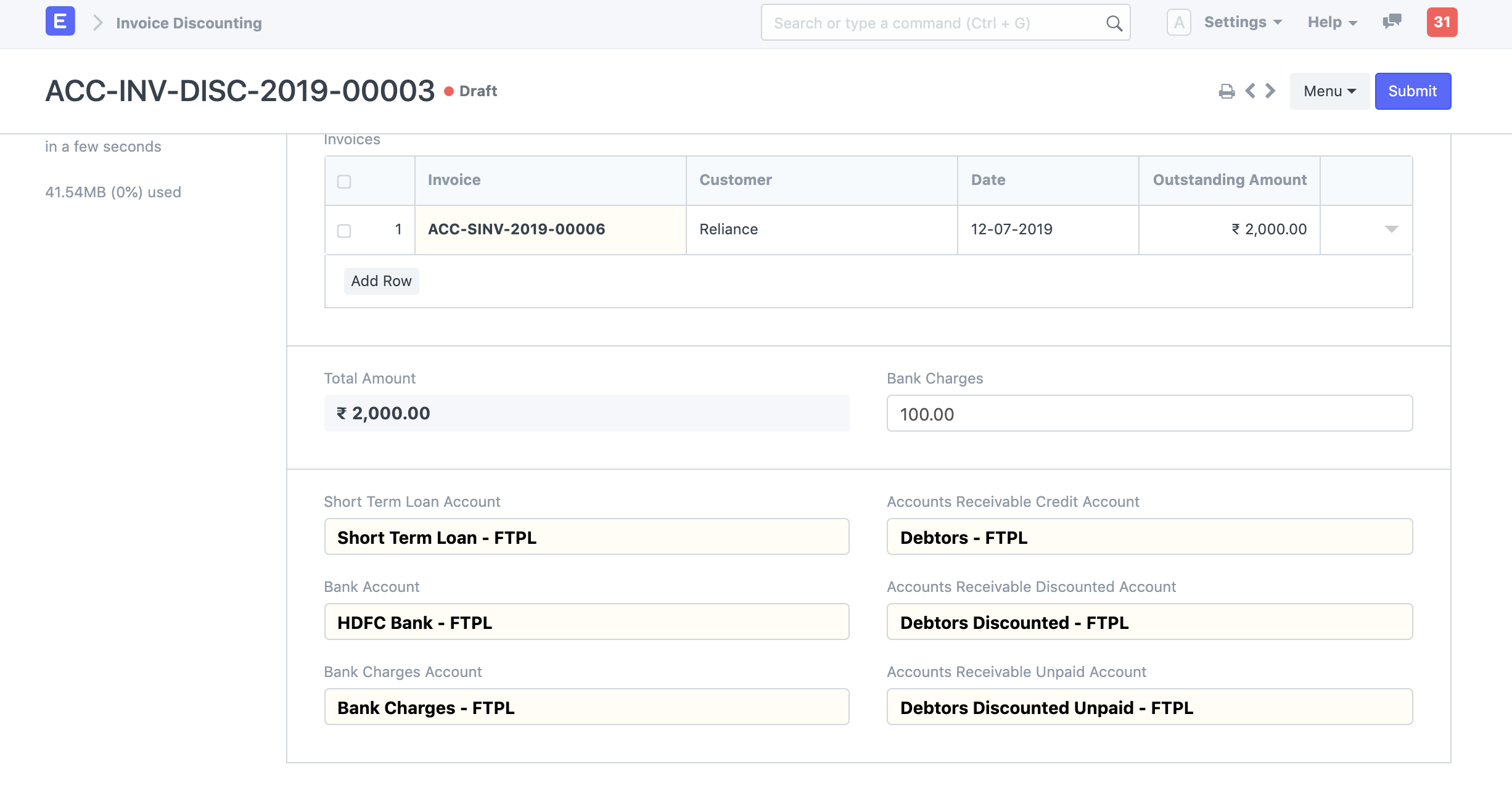 Invoice Discounting Error Message Doesnt Indicate Which Values Needs 0953