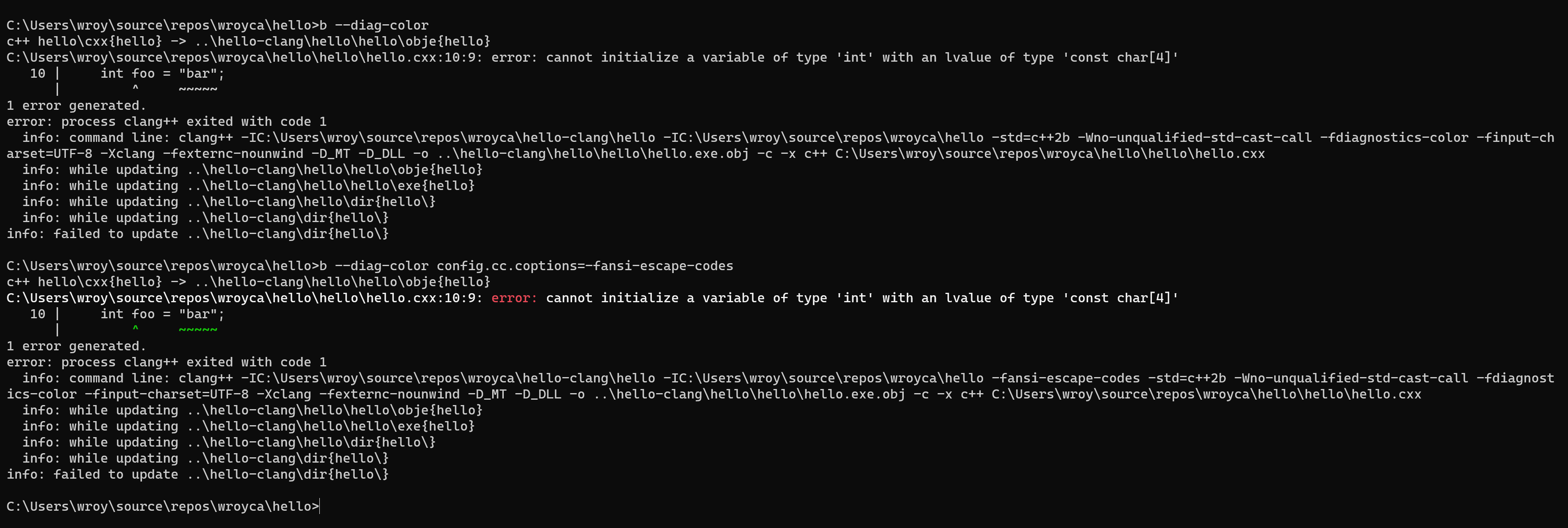 Windows: color diagnostics with GCC CLANG MSVC · Issue #312 · build2/build2 · GitHub