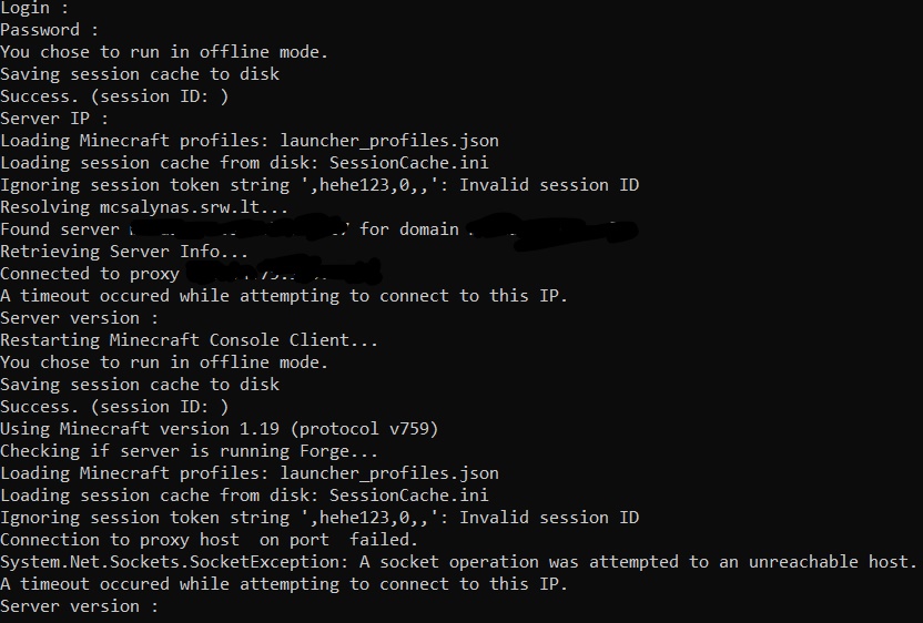 [BUG] Proxy not working · Issue #2088 · MCCTeam/Minecraft-Console-Client · GitHub
