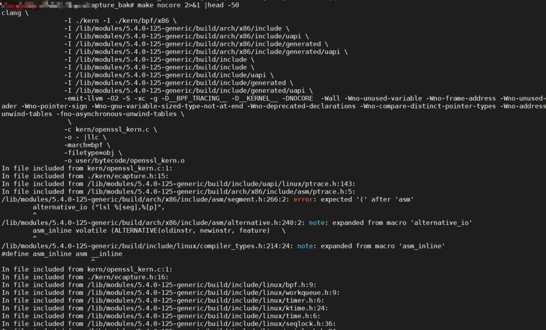 ubuntu20.04 版本采用btf或者nocore都编译失败 · Issue #173 · gojue/ecapture · GitHub