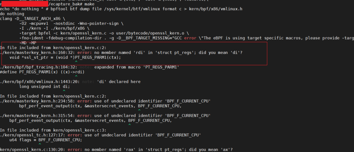 ubuntu20.04 版本采用btf或者nocore都编译失败 · Issue #173 · gojue/ecapture · GitHub