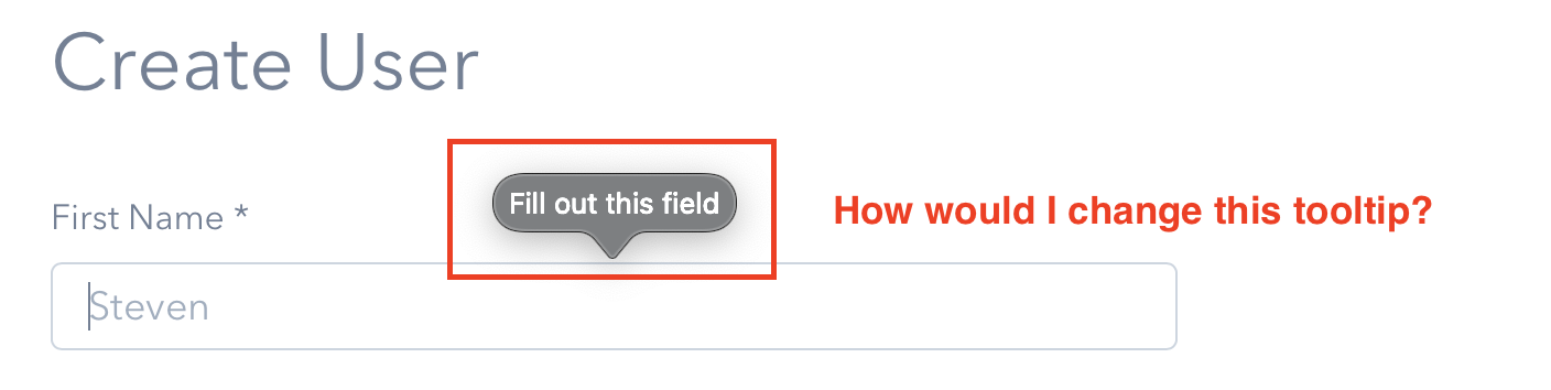 How to change style and content of default Tooltip in Forms / for FormControl? · chakra-ui ...