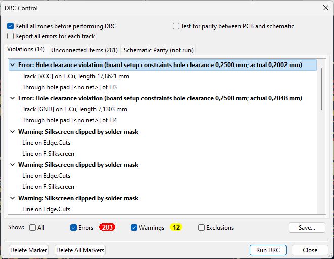 Clearance violations for certain boards · Issue #191 · freerouting/freerouting · GitHub