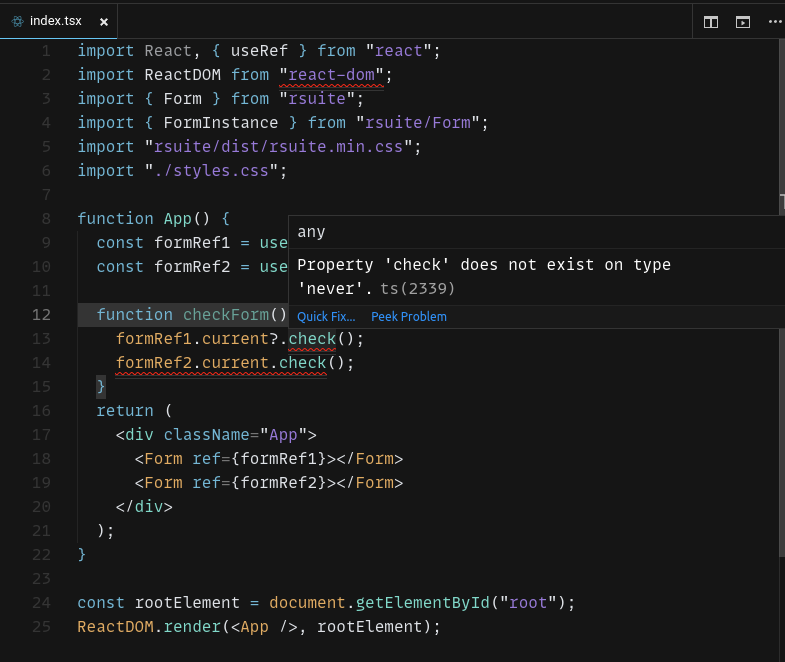 Typing problems in form ref · Issue #2515 · rsuite/rsuite · GitHub