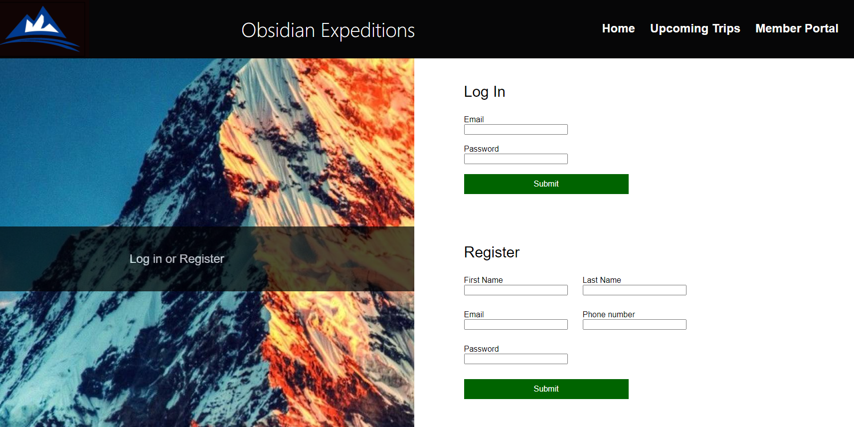 GitHub - Mike11199/Mountaineering-Landing-Page: Landing Page: Responsive HTML & CSS; Mobile ...
