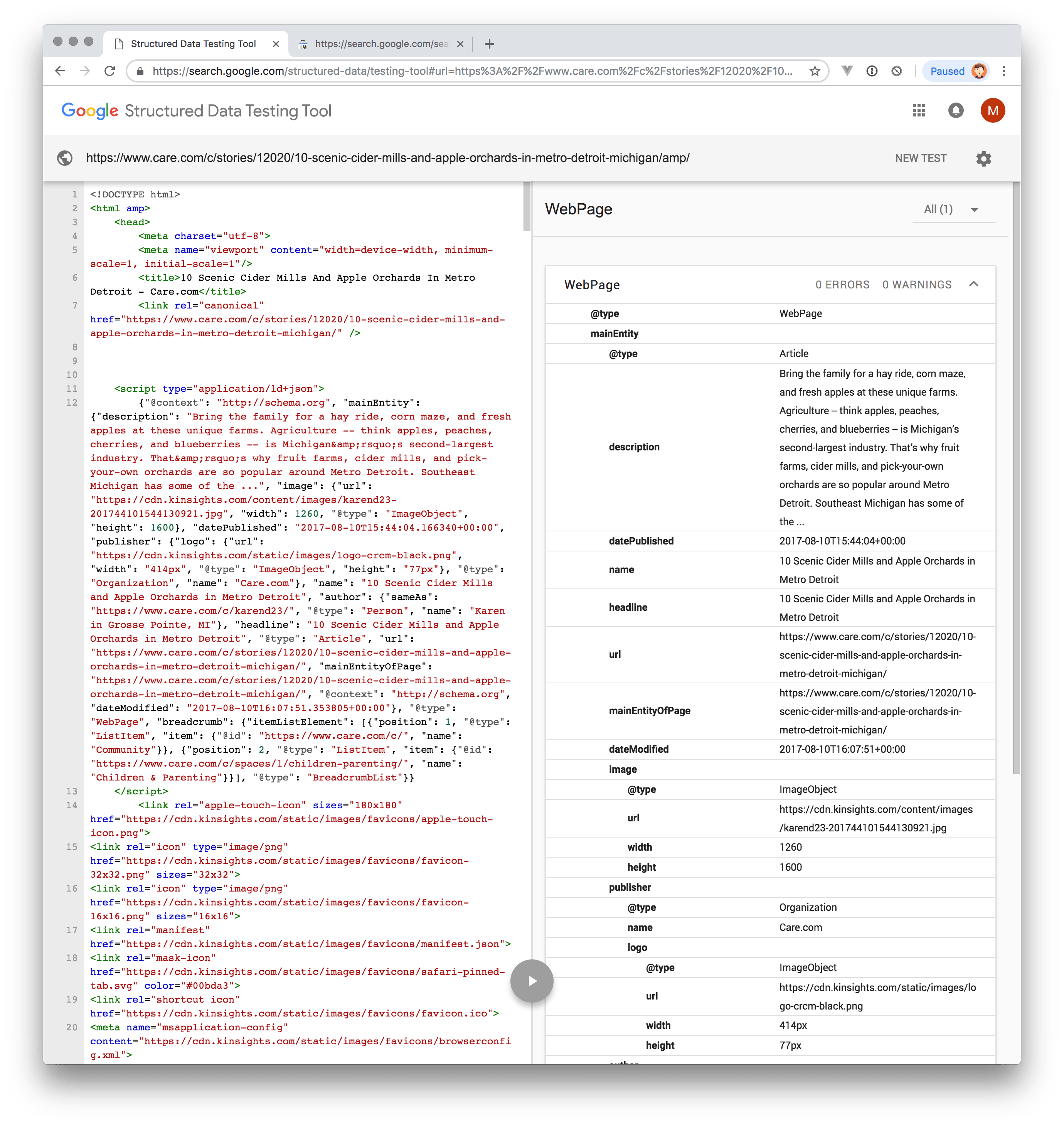 Error in required structured data element · Issue #18227 · ampproject/amphtml · GitHub
