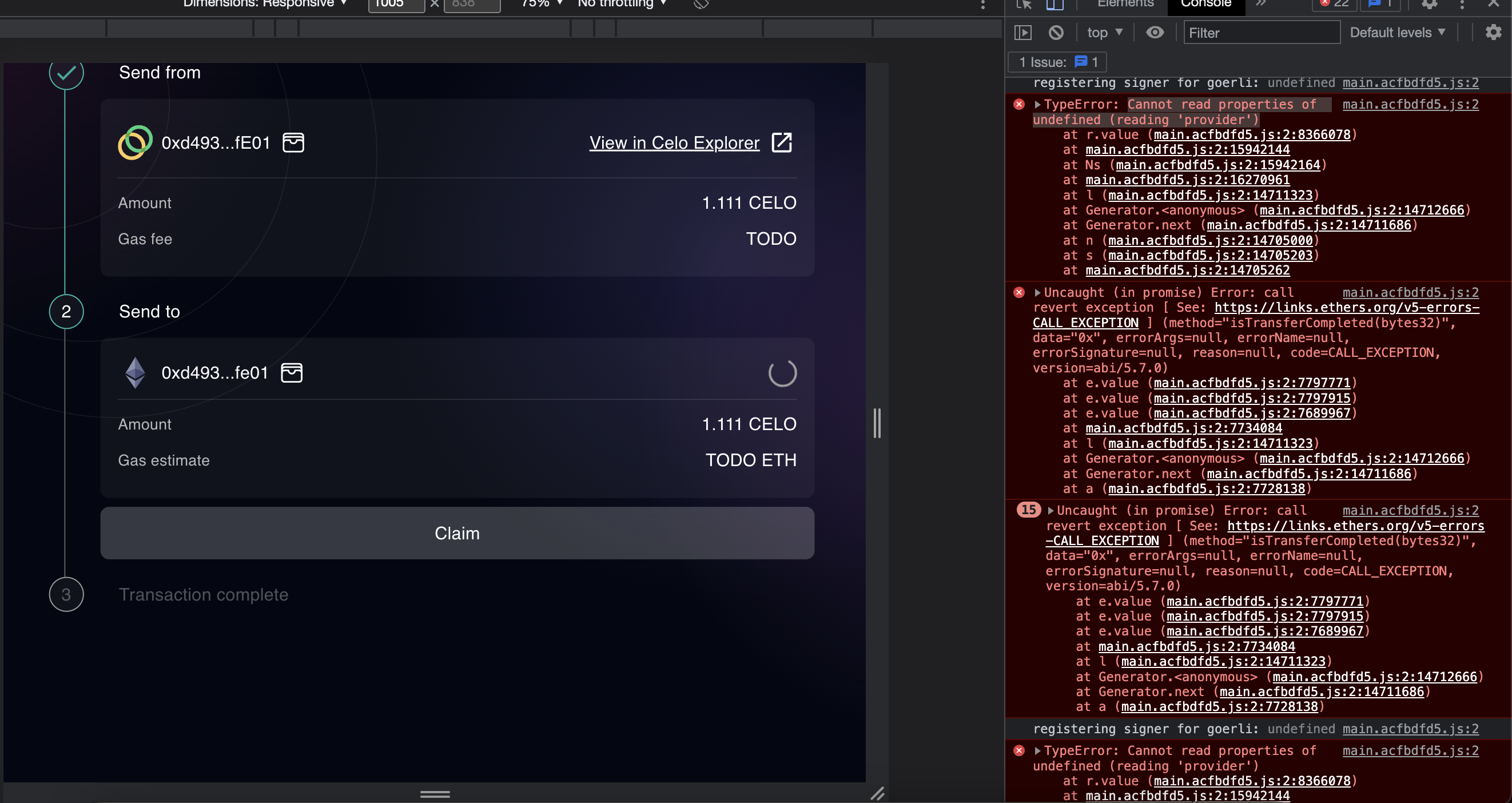 [QA] "Cannot read properties of undefined (reading 'provider')" when selecting Claim · Issue ...