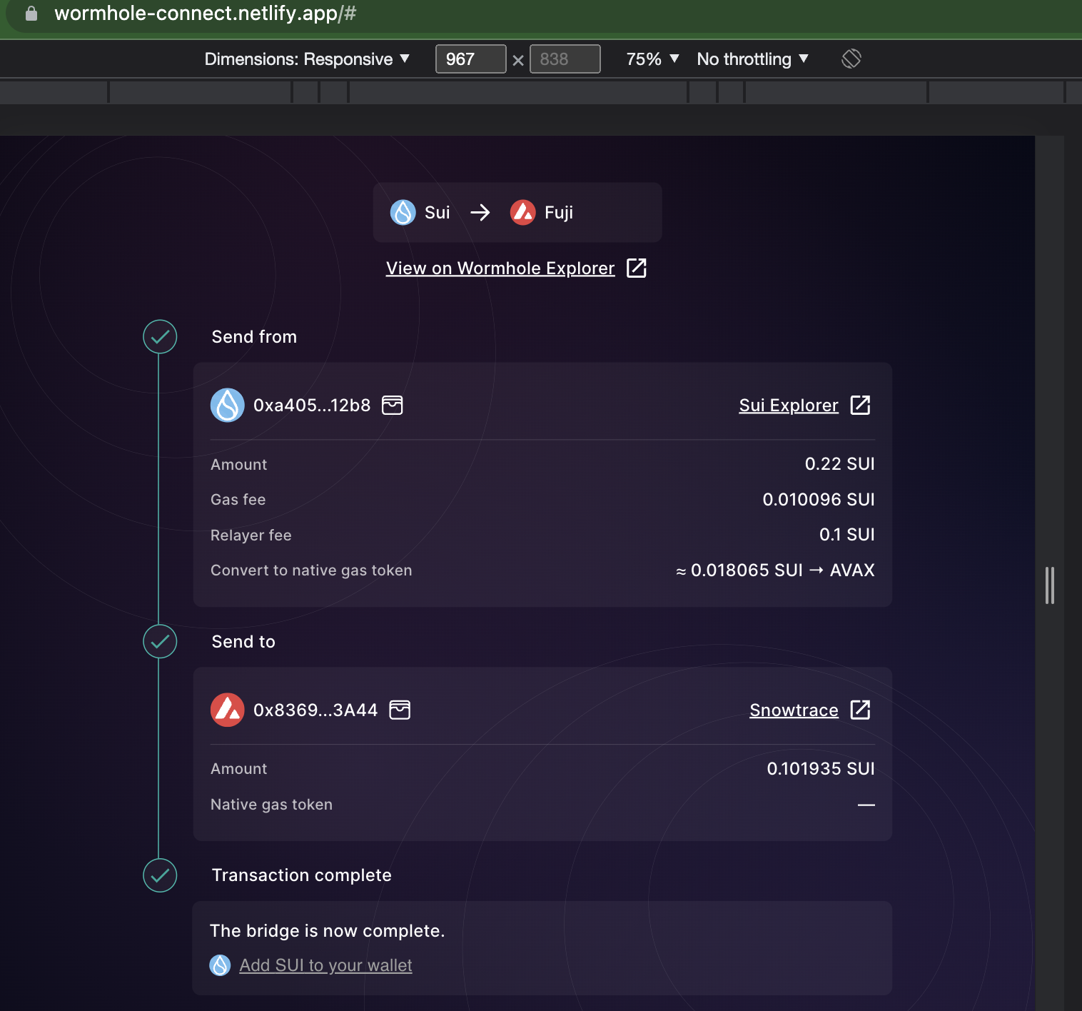 [QA]Native gas token information disappears when transaction is complete · Issue #581 · wormhole ...