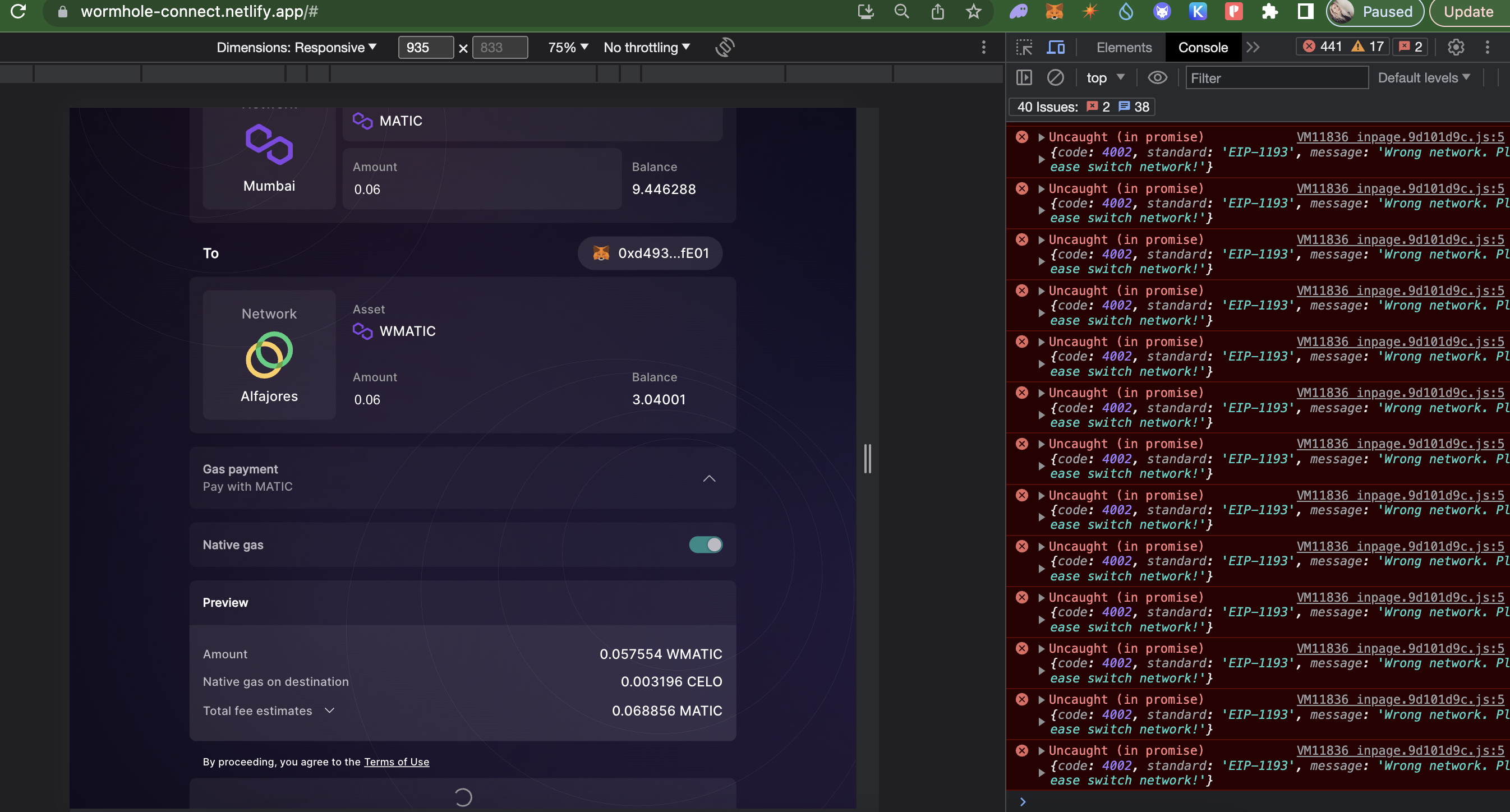 [QA] Transaction is not starting · Issue #778 · wormhole-foundation ...