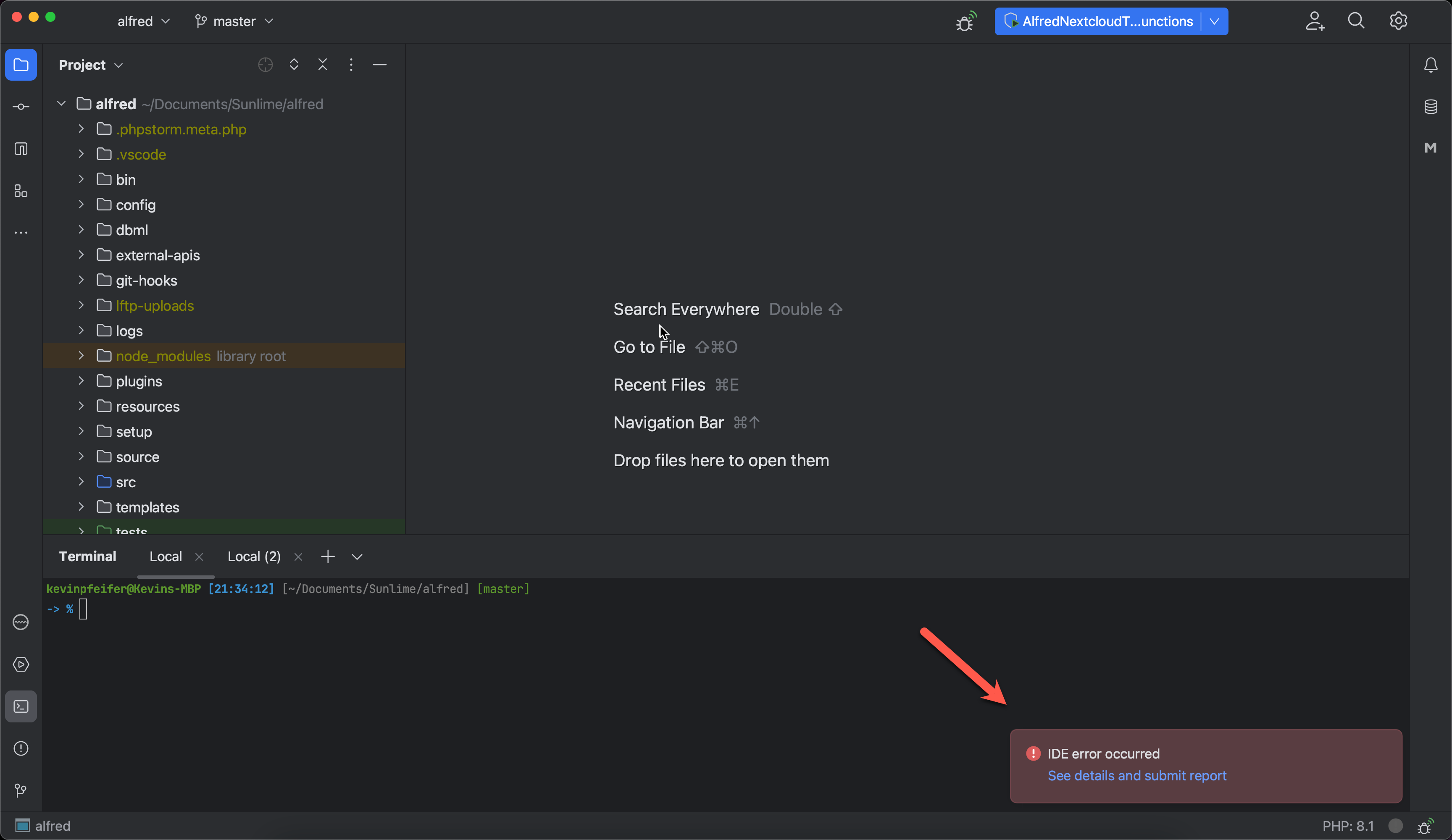 PHPStorm 2022.3 EAP: Activities registered via ...
