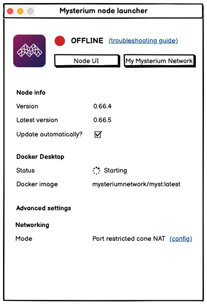 MacOS launcher UI improvements · Issue #9 · mysteriumnetwork/myst-launcher-osx · GitHub