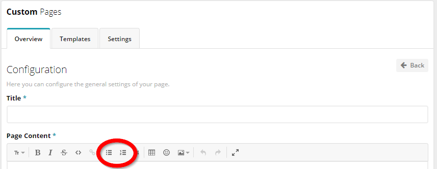 HTML page & Richtext Element - Editor menu bar- Missing "list" buttons · Issue #261 · humhub ...
