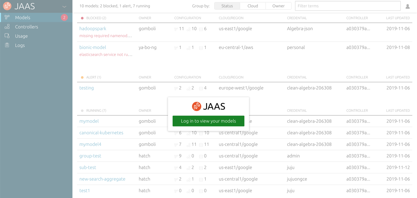 After logging out my models still display in the background. · Issue #218 · canonical/juju ...