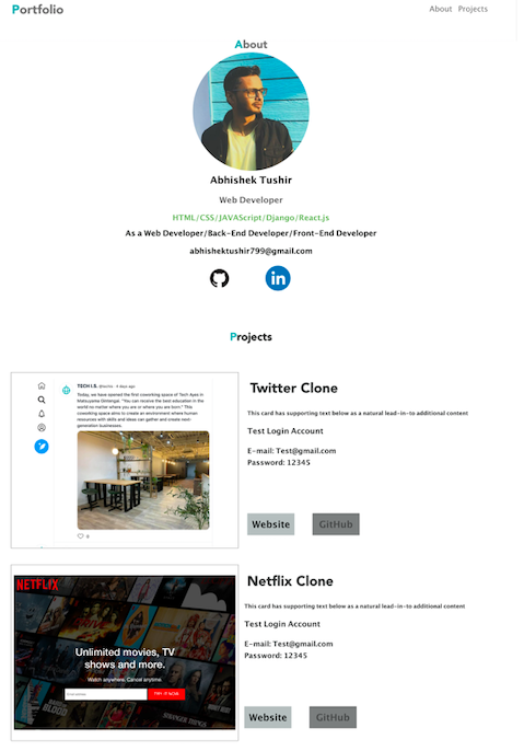 GitHub - abhishektushir/Portfolio: This is my portfolio Project